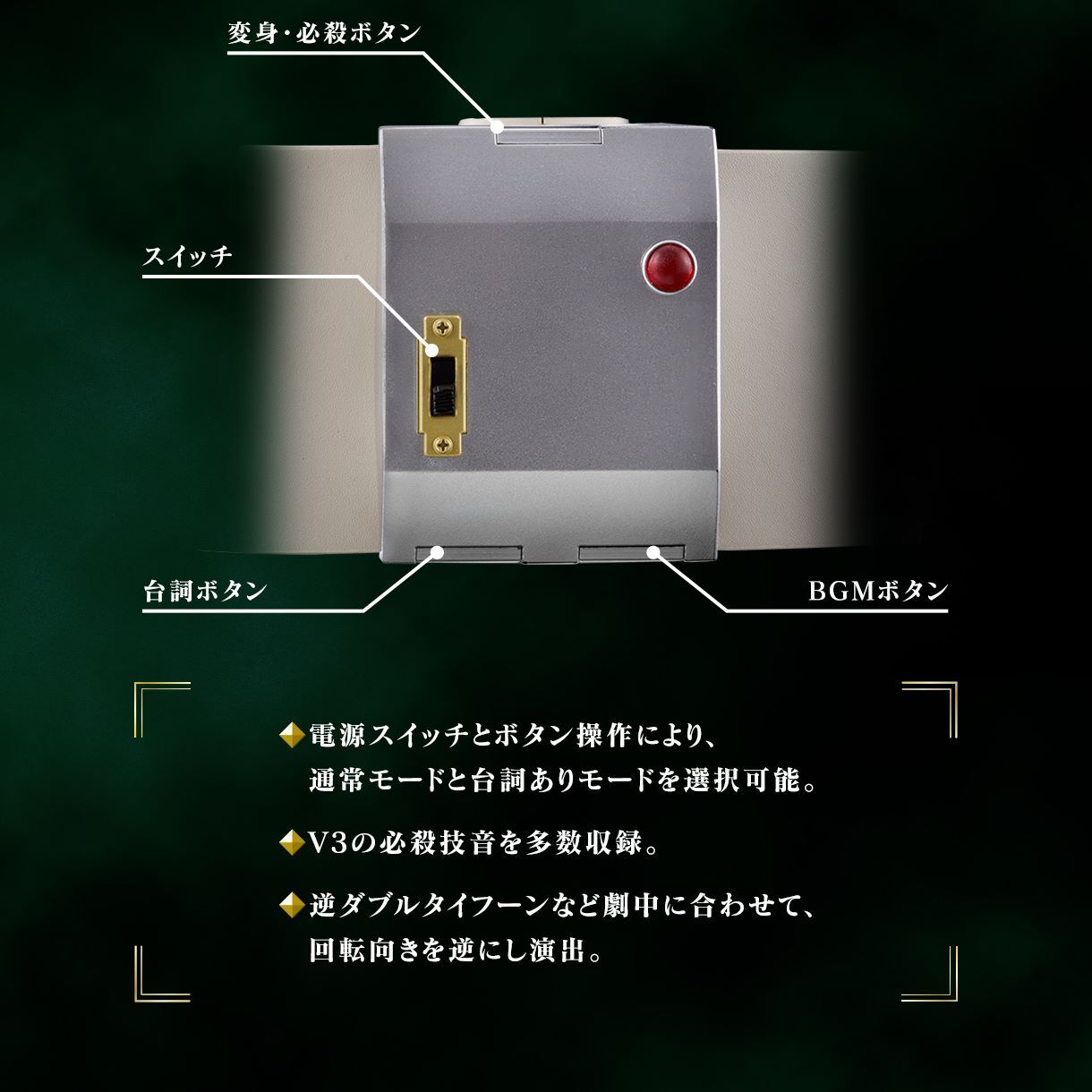 【仮面ライダーV3】『CSM変身ベルト ダブルタイフーン』が受注開始！宮内洋さんのボイスを多数収録！